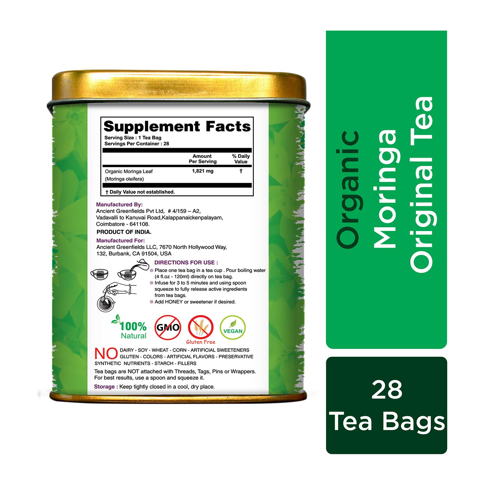 Buy Moringa Tea, Pure herbal Moringa Tea Bags - Organicveda.sg